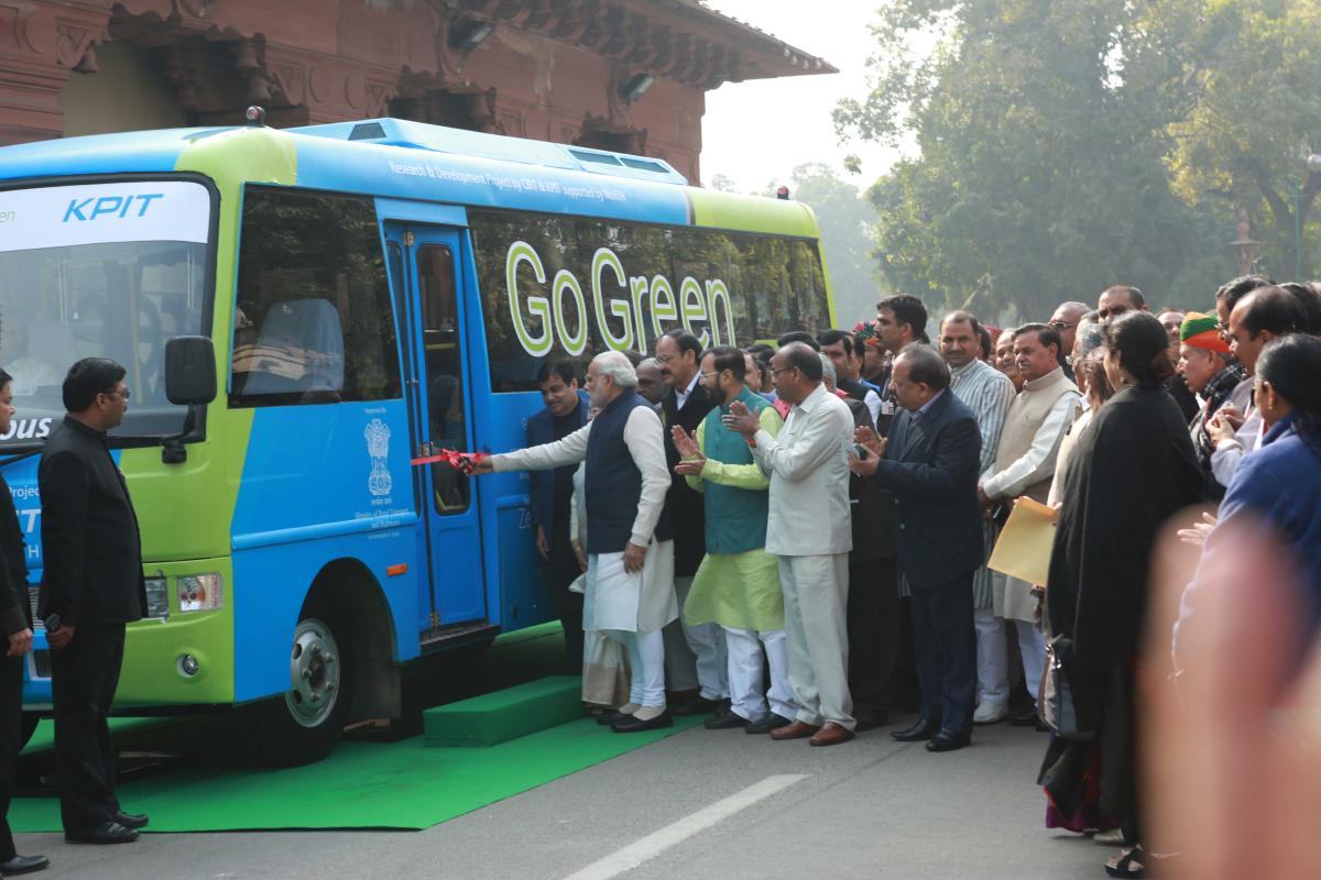 Prime Minister Shri Narendra Modi Flags Off KPIT’s Smart Electric Bus